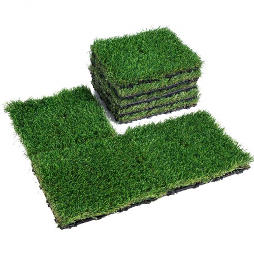 VEVOR Artifical Grass Tiles Interlocking Turf Deck Set, 18 Pack - 12 ...