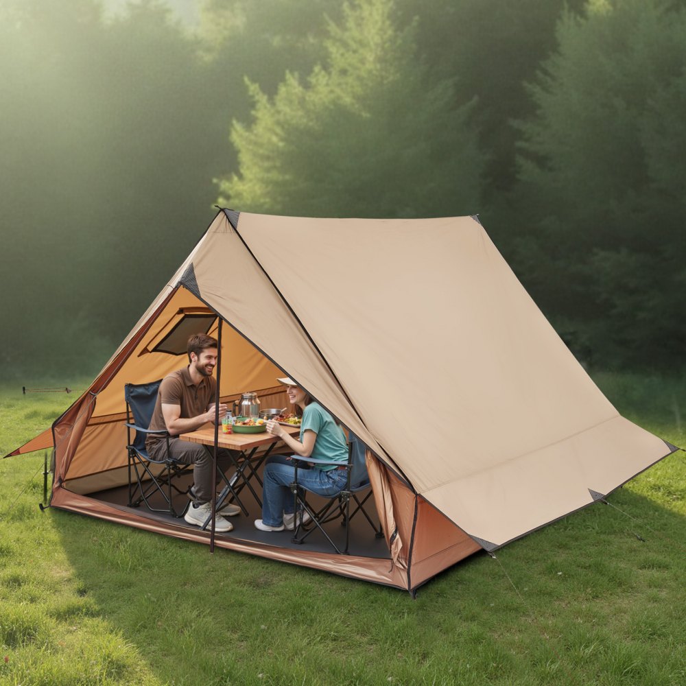 VEVOR Camping Hot Tent, 2 Persons Cabin Tent with Stove Jack & Poles ...