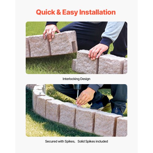 Faux Stone Landscape Edging 46.8x3.9 in Lawn Edging Border Fade ...