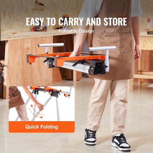 Miter Saw Stand 300lbs Load Capacity Steel Collapsible Stand for Miter ...