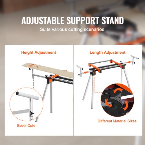Miter Saw Stand 300lbs Load Capacity Steel Collapsible Stand for Miter ...