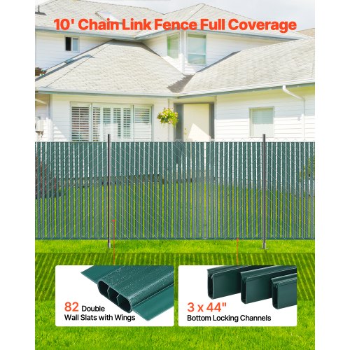 Chain Link Fence Privacy Slats Double-Wall with Wings for 4' High Fence ...