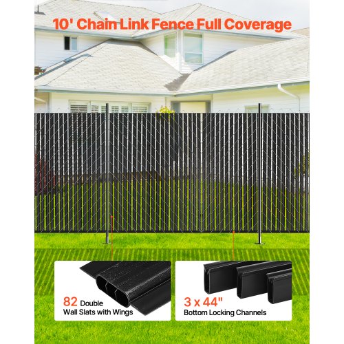 Chain Link Fence Privacy Slats Double-Wall with Wings for 8' High Fence ...