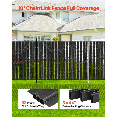 Chain Link Fence Privacy Slats Double-Wall with Wings for 6' High Fence ...