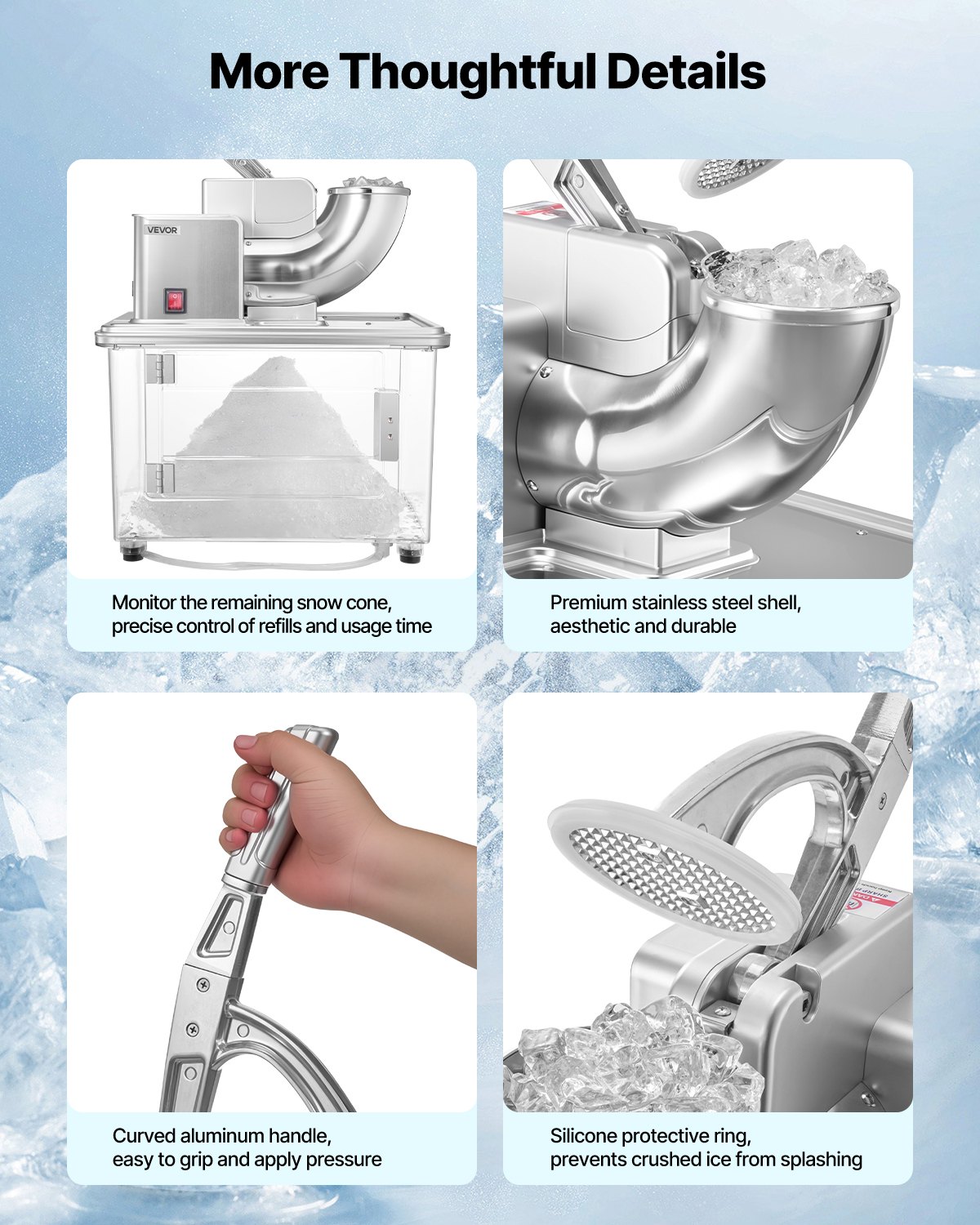VEVOR Ice Machine with Crusher — 661 lbs/h Crushing Capacity
