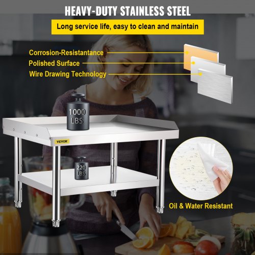 VEVOR Stainless Steel Equipment Grill Stand, 60 x 30 x 24 Inches ...