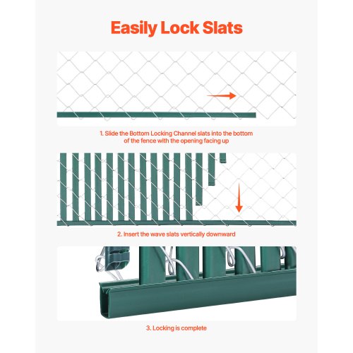 Chain Link Fence Privacy Slats Double-Wall for 4' High Fence Bottom ...