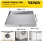 VEVOR 27 x 25 x 2.5 Inch Washing Machine Pan 304 Stainless Steel ...