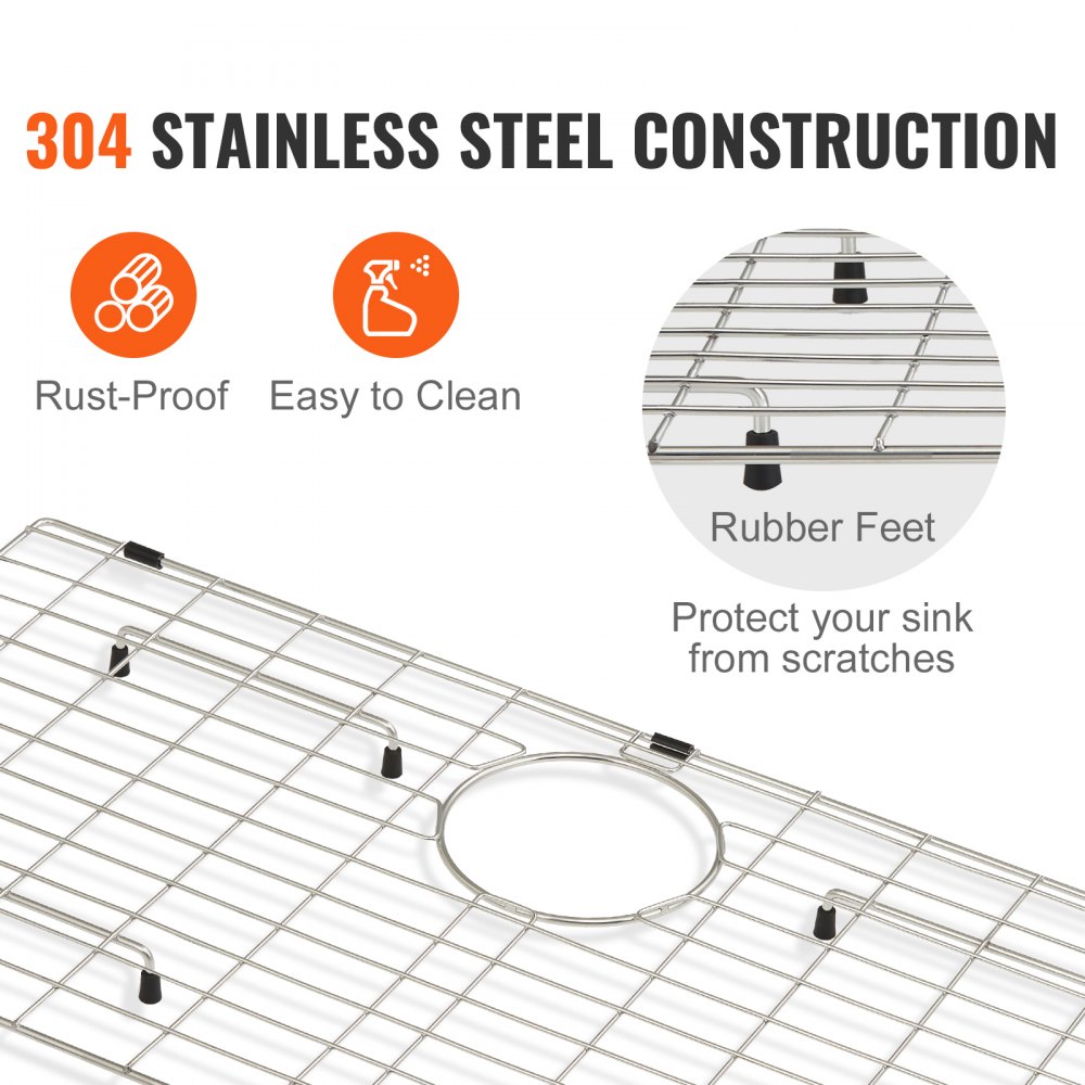 VEVOR Sink Protector Grid, 27.5"x13.5" Stainless Steel Sink Grates ...