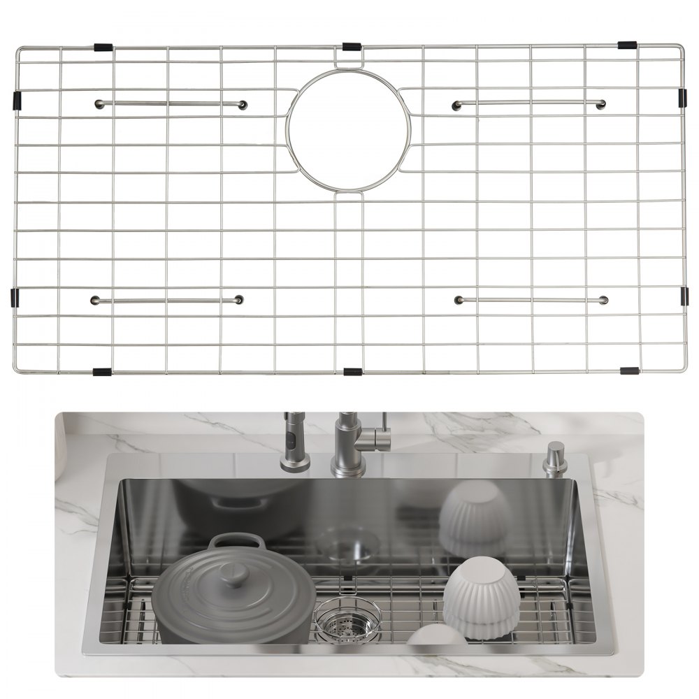 VEVOR Sink Protector Grid, 27.5"x13.5" Stainless Steel Sink Grates ...
