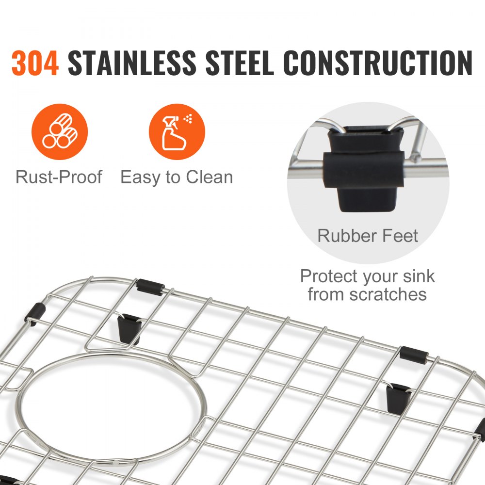VEVOR Sink Protector Grid 2PCS, 13.3"x11.6" Stainless Steel Sink Grates ...