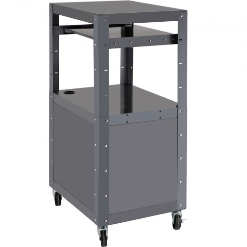VEVOR Steel AV Cart, 27-41" Height Adjustable, Media Cart with Keyboard ...