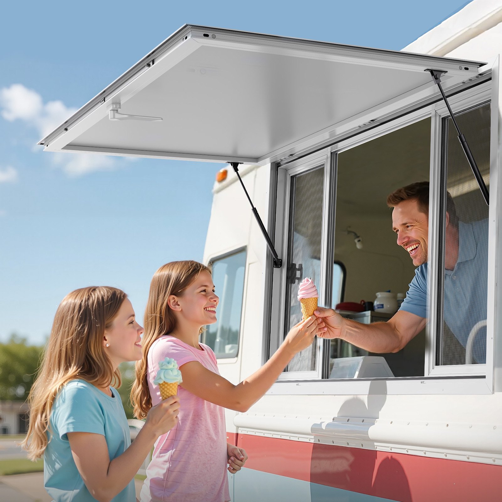 VEVOR Food Truck Serving Window – 60x36 in Frame, 4 Screens