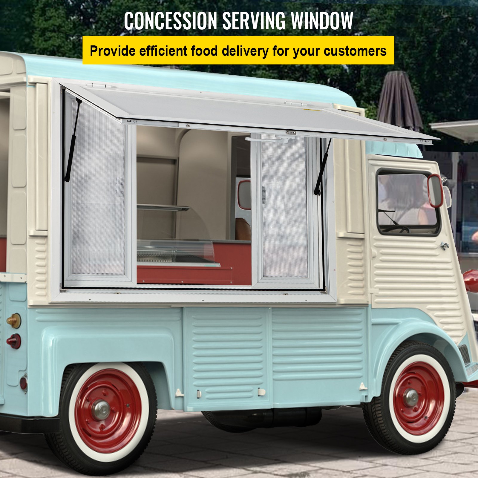 VEVOR Concession Window, 91.4 x 91.4 cm Aluminum Alloy Food Truck ...