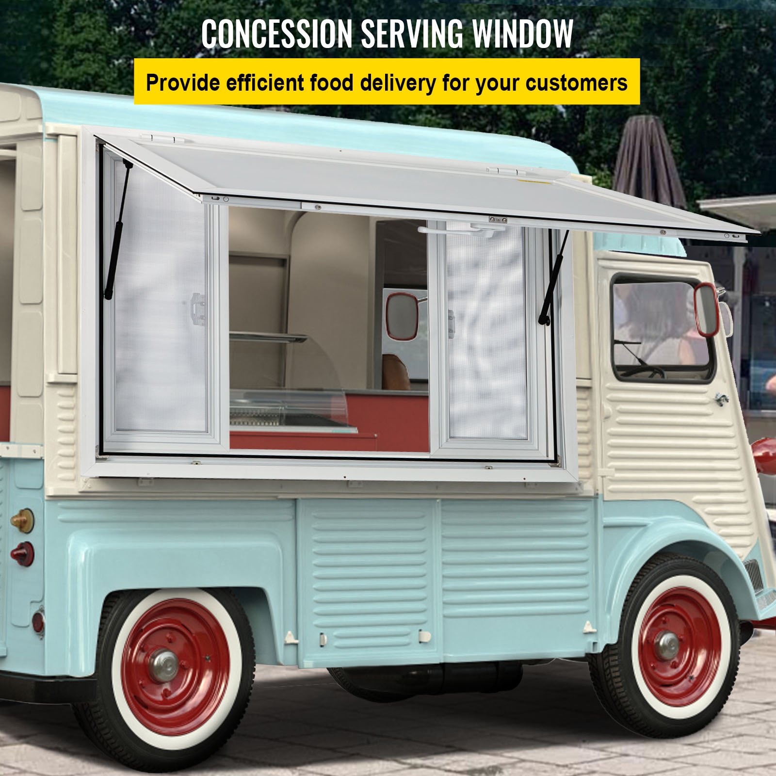 VEVOR Concession Window, 53 x 33 inch, Aluminum Alloy Food Truck ...