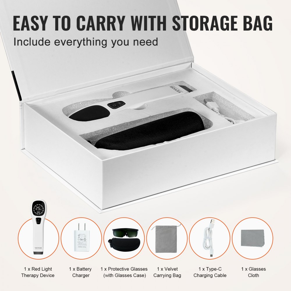 VEVOR Red Light Therapy Device, Portable Red & Near Infrared Light ...