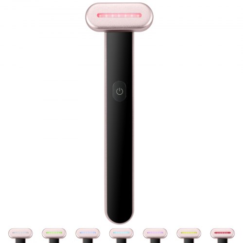 VEVOR Red Light Therapy Wand for Face, 7-Color LED Facial Wand Red ...