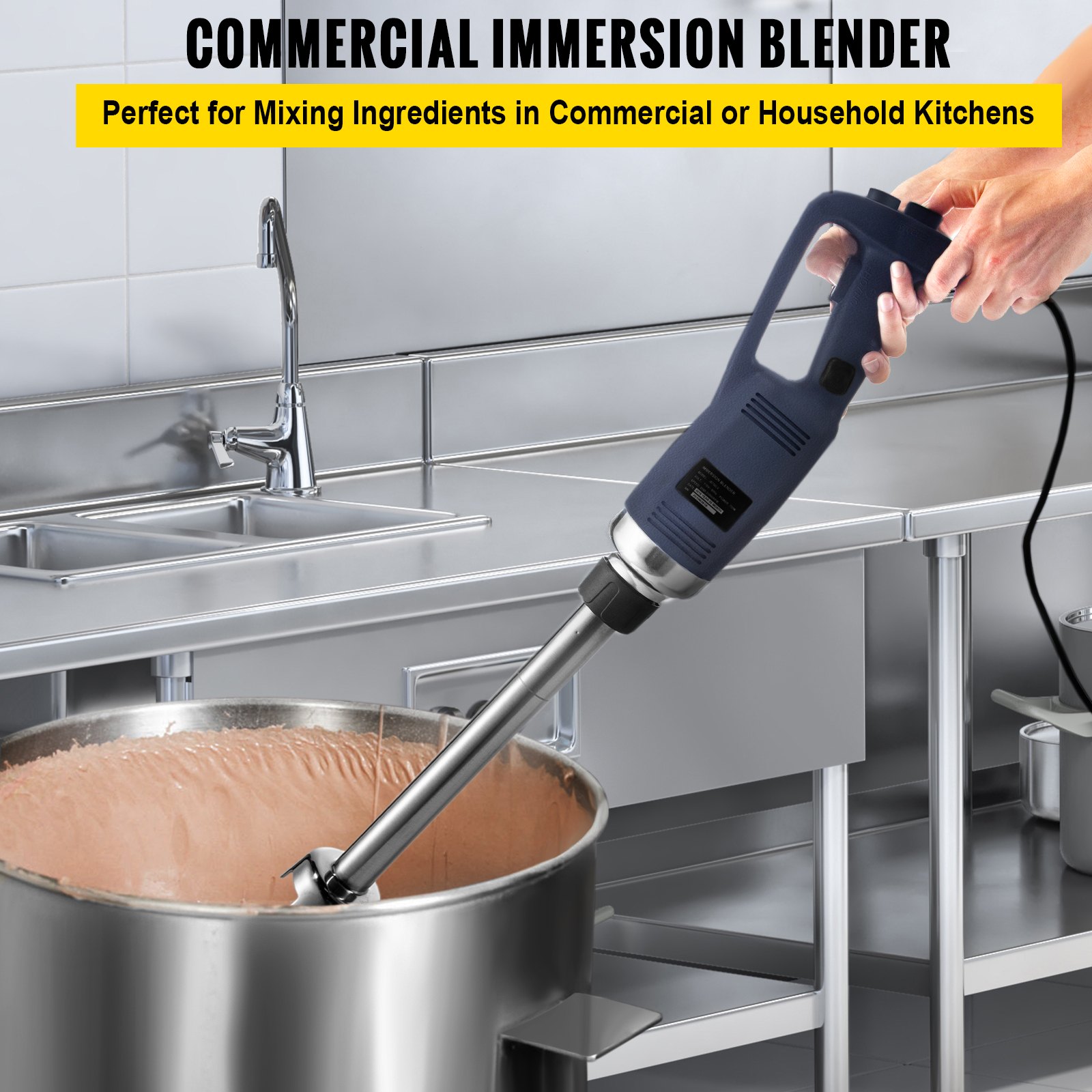 VEVOR Commercial Immersion Blender Variable Speed Heavy Duty Immersion ...