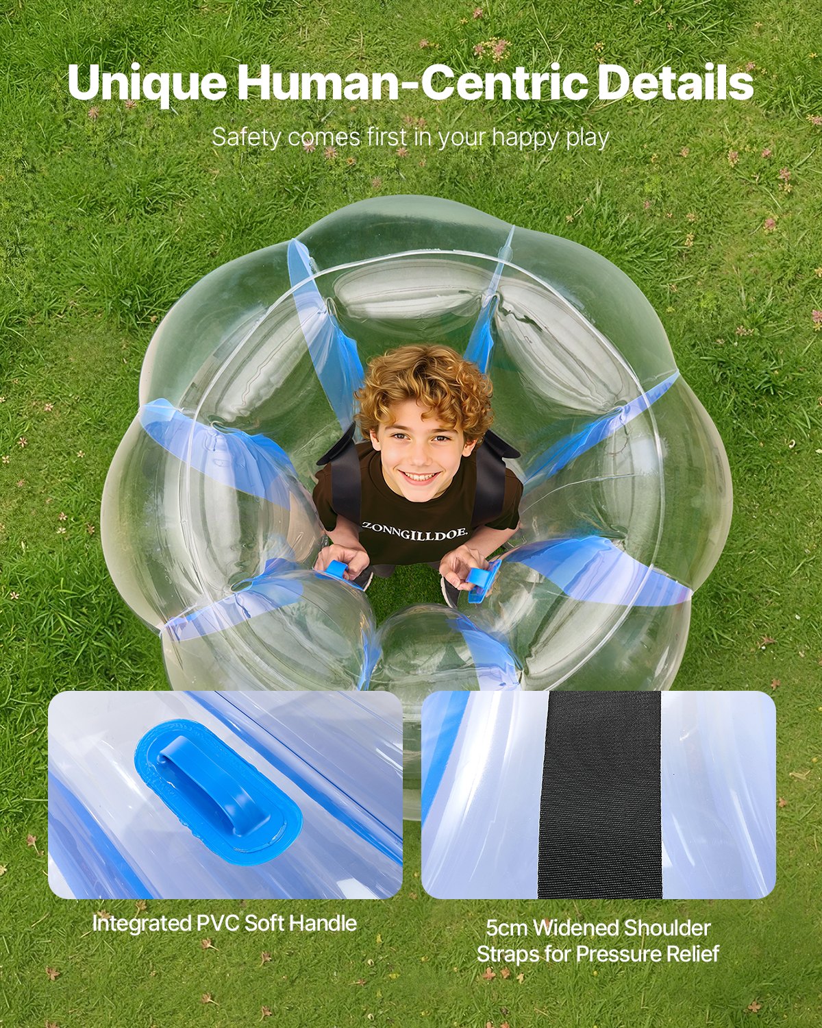 VEVOR Inflatable Bumper Balls 1-Pack, 4FT/1.2M Body Sumo Zorb Ball ...