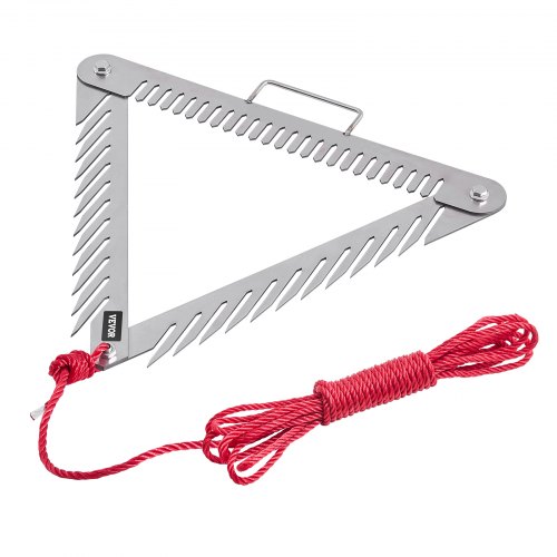 24" Pond Aquatic Weed Rake with Handle 3-Sided Foldable Lake Weed Rake ...