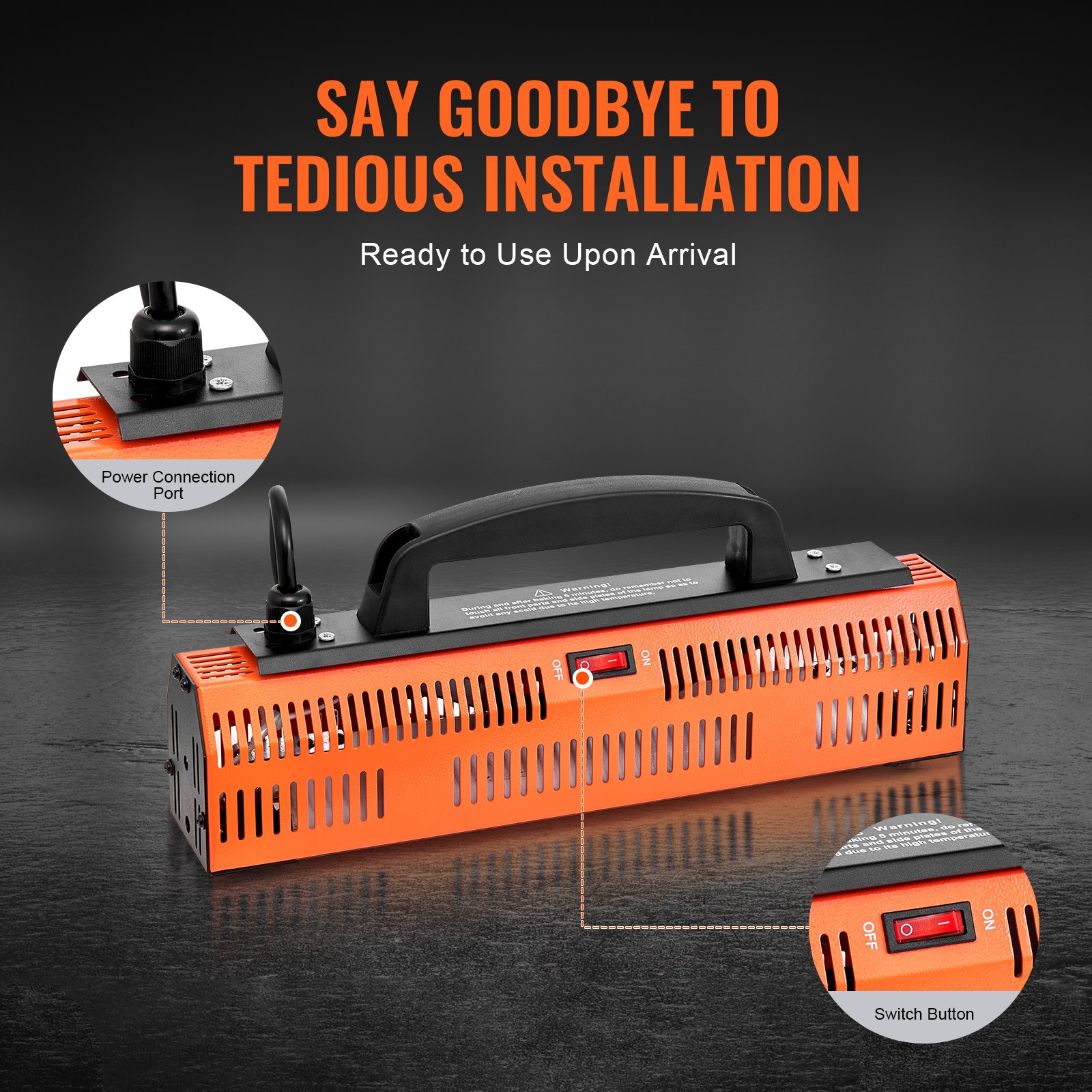 VEVOR Infrared Curing Lamp, 1000W High Power, Handheld Auto Heating Car ...