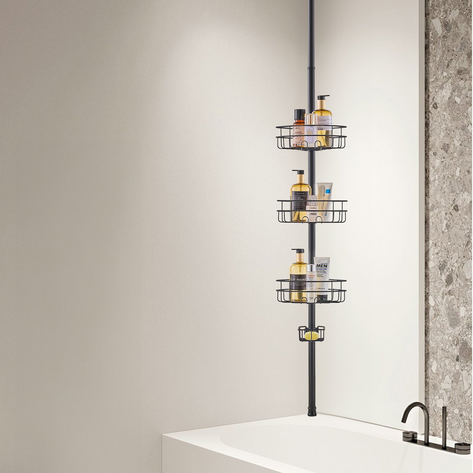 VEVOR Shower Caddy with Tension Pole - 39" to 125"
