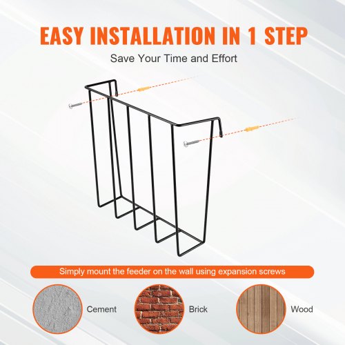 VEVOR Livestock Hay Feeder 24 Gallons Wall Mounted Goat Hay Rack for ...