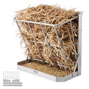 Horse Hay Feeder VEVO Wall Mounted Hay Ack, 18.5 Gallon Livestock Feede ...