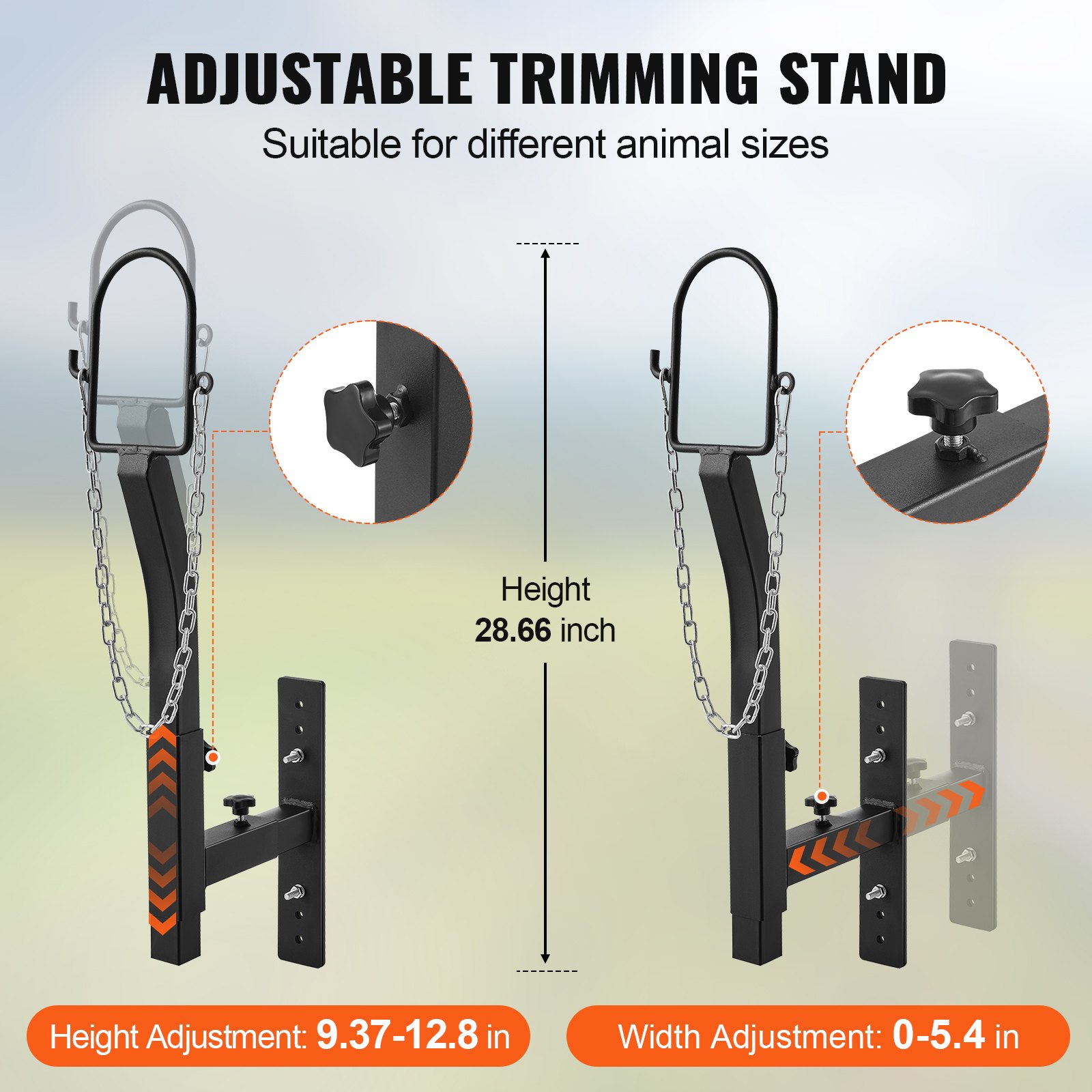 VEVOR Livestock Trimming Stand, Goat & Sheep Stand 9.37-12.8 inch ...