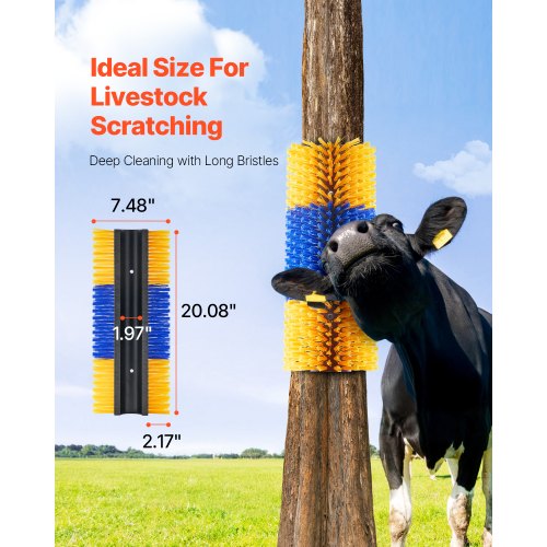 VEVOR Livestock Scratching Brush, 2 Pcs Horse Brush with 4 Screws, 20 x ...