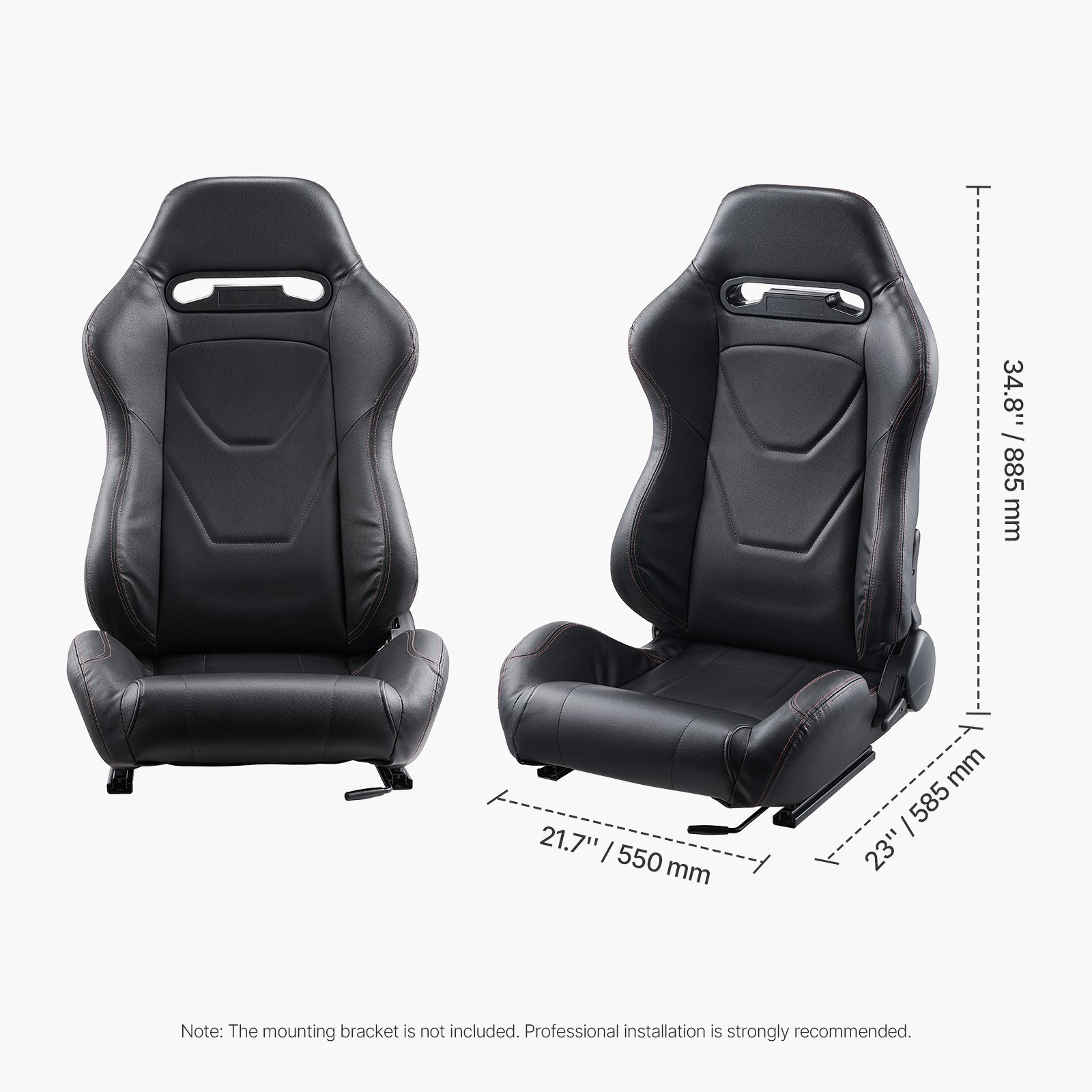 VEVOR Racing Seat, 2 Set, Adjustable Racing Cockpit with Wide Angle ...