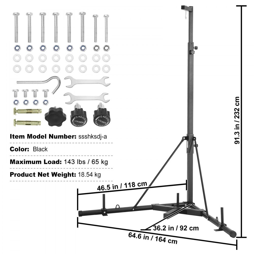 VEVOR Punching Bag Stand, Steel Heavy Duty Workout Training Equipment ...