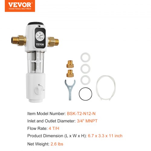 VEVOR Spin Down Filter, 40 Micron Whole House Sediment Filter for Well ...