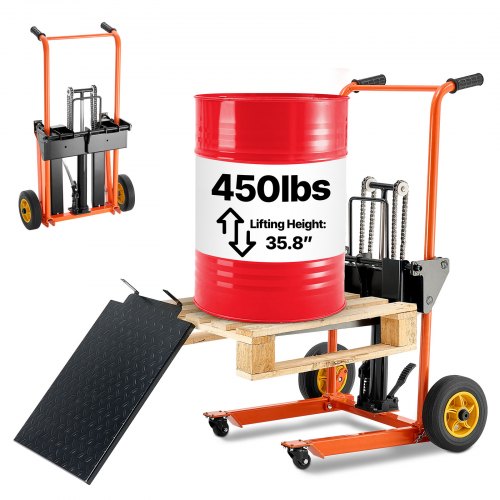 VEVOR Hydraulic Material Lift Winch Stacker, 205 kg Load Capacity ...