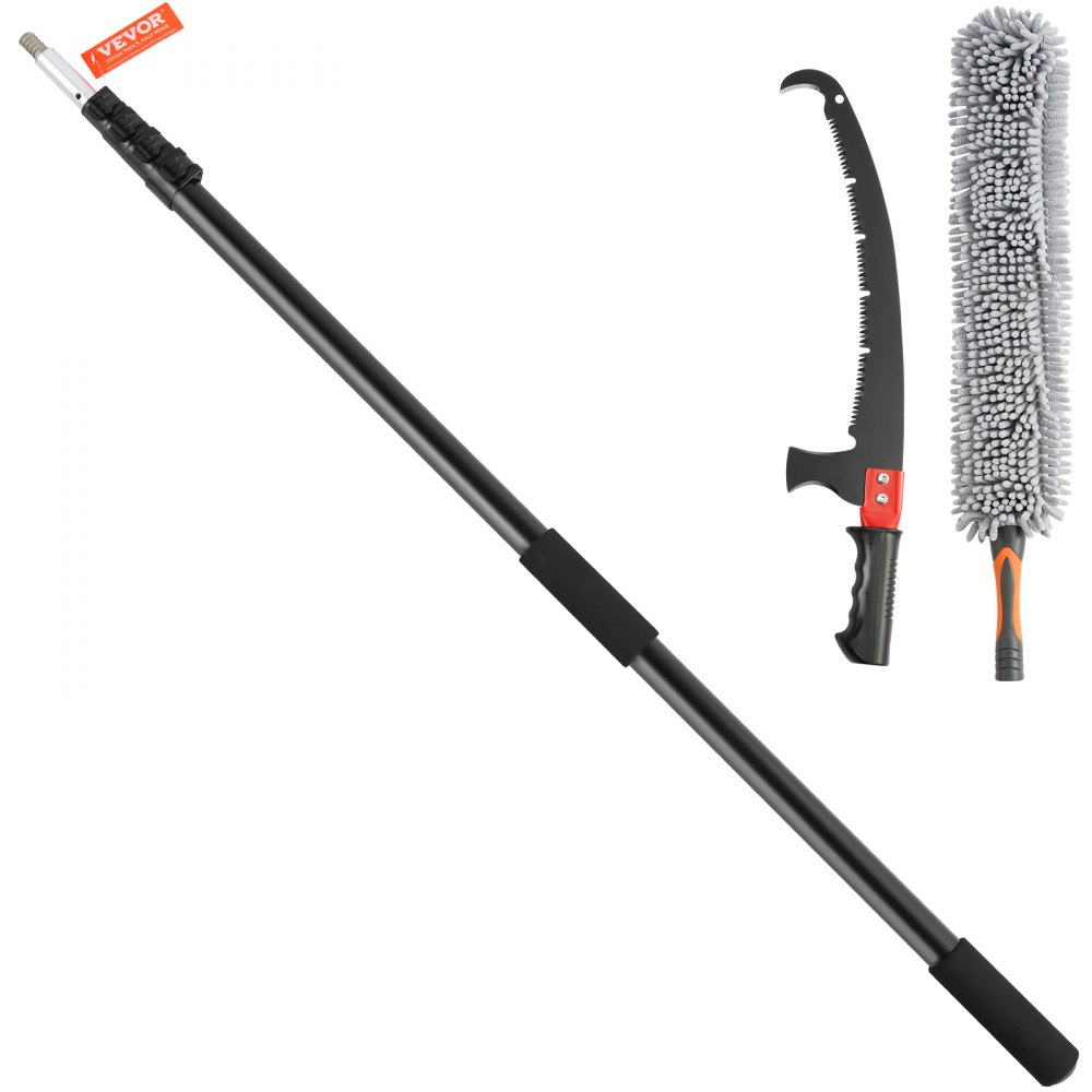 VEVOR Manual Pole Saw Extendable Tree Pruner 4.9-20 ft Aluminum Alloy ...