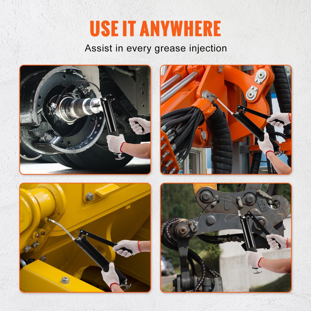 VEVOR Grease Gun, 10000 PSI Max. Working Pressure, 20 OZ / 600 CC ...