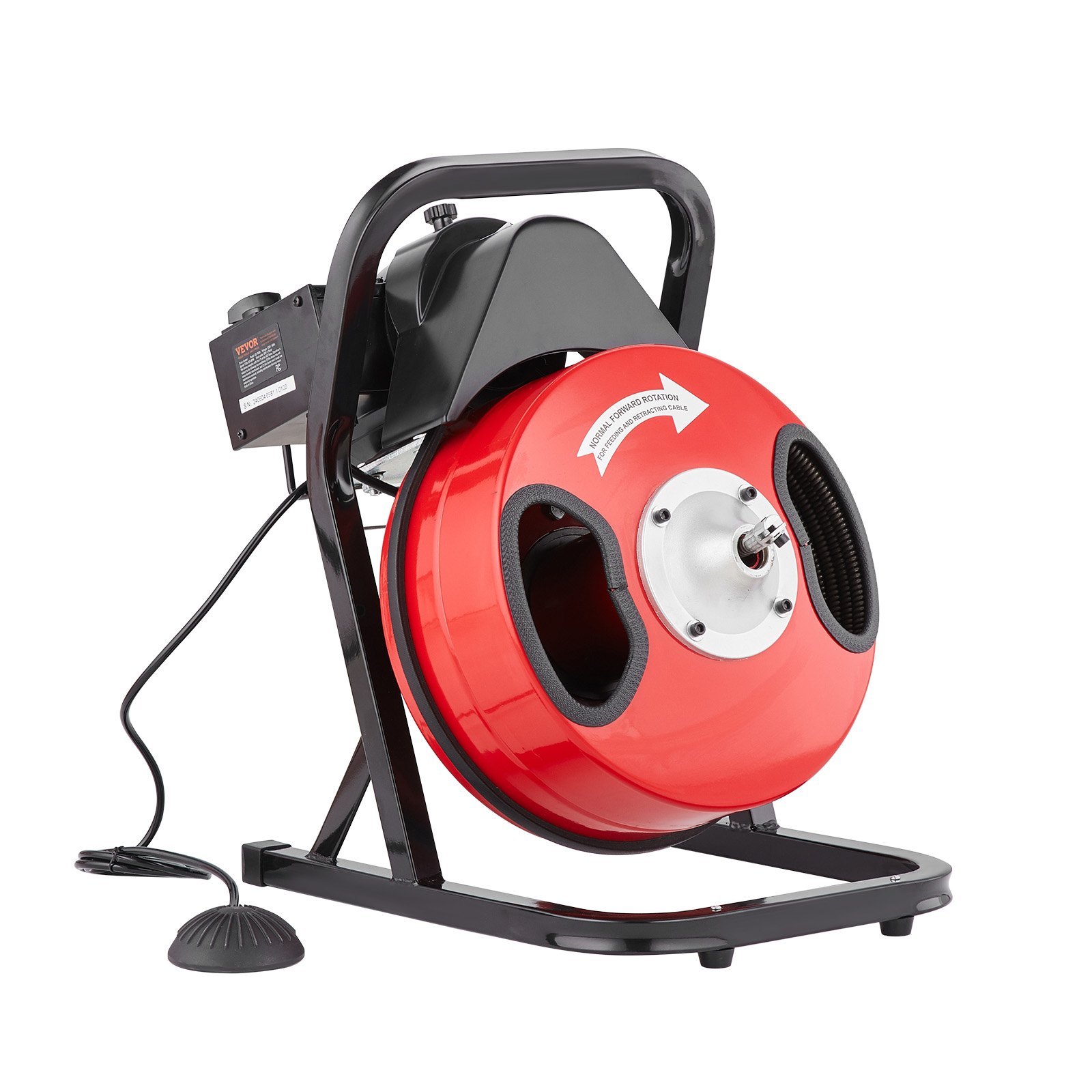 VEVOR Pipe Auger Snake - 50FT x 1/2" Cable, 4 Cutters