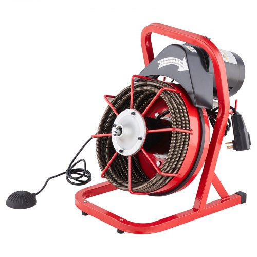 VEVOR Drain Cleaner Machine Drain Auger 50FT x 1/2 Inch Manual Feed & 4 ...