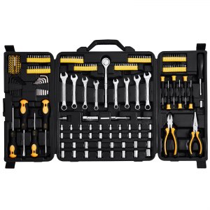 VEVOR 221-Piece Mechanics Tool Set 1/4" and 3/8" Drive Sockets SAE and ...