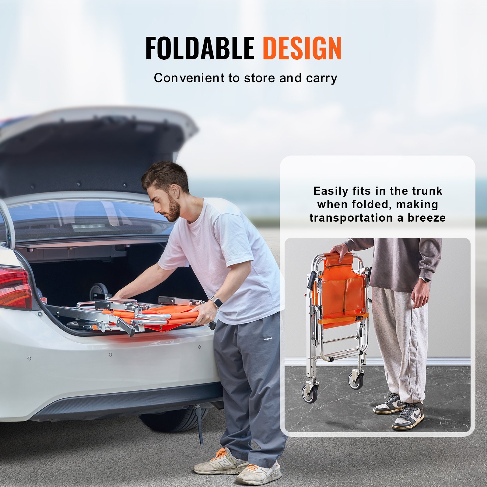 Vevor Ems Stair Chair 159 Kg Load Capacity Foldable Aluminum