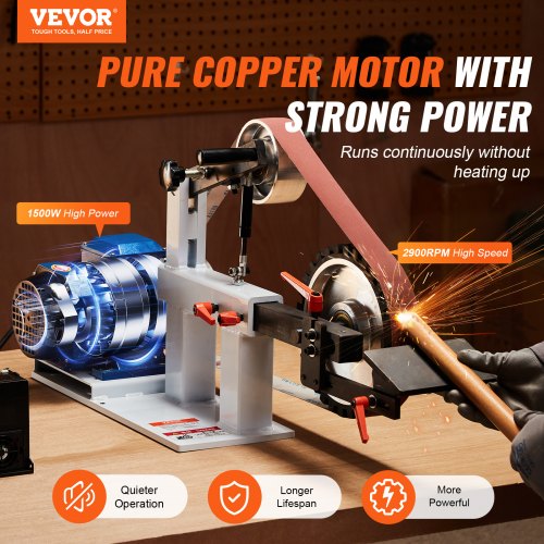 VEVOR Belt Grinder Sander 72 x 2 Inch Variable Speed with VFD 3 Grinding Moulds