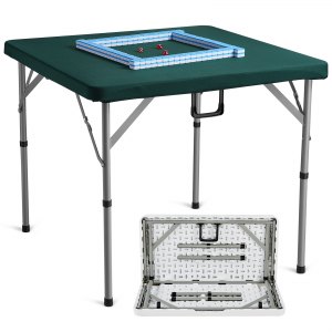 VEVOR Mahjong Table with Mahjong Tiles Set, Fold-in-Half 4 Player Card ...