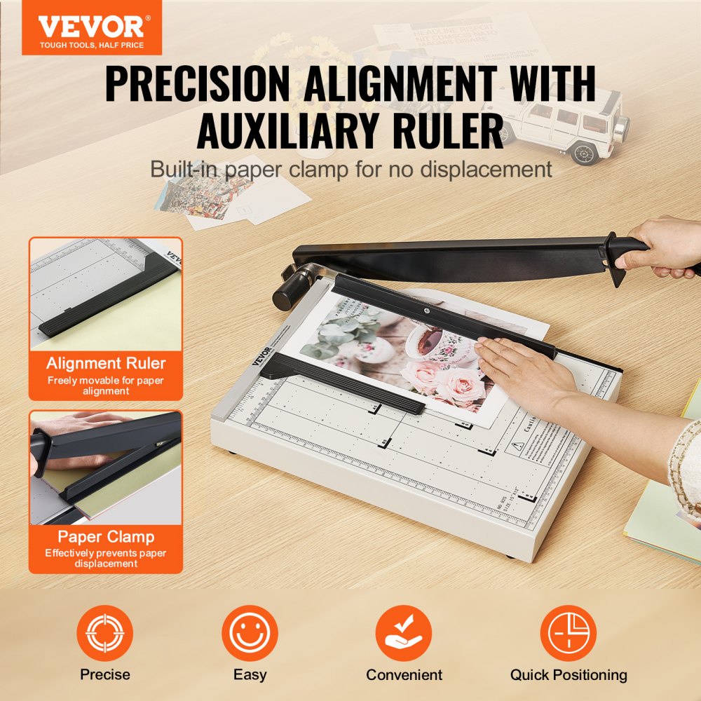 VEVOR Paper Cutter, Guillotine Trimmer, 15" Cut Length, 16 Sheets ...