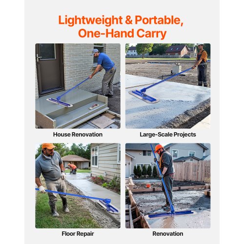 Bull Concrete Float 47.24 x 7.28in Concrete Tool Trowel Float 4 Handle ...