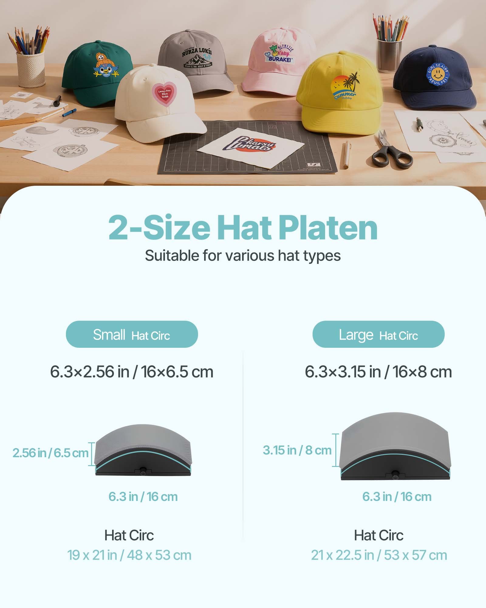 VEVOR Heat Press for Hats – 6x3" Platen, 450℉, Cap Press