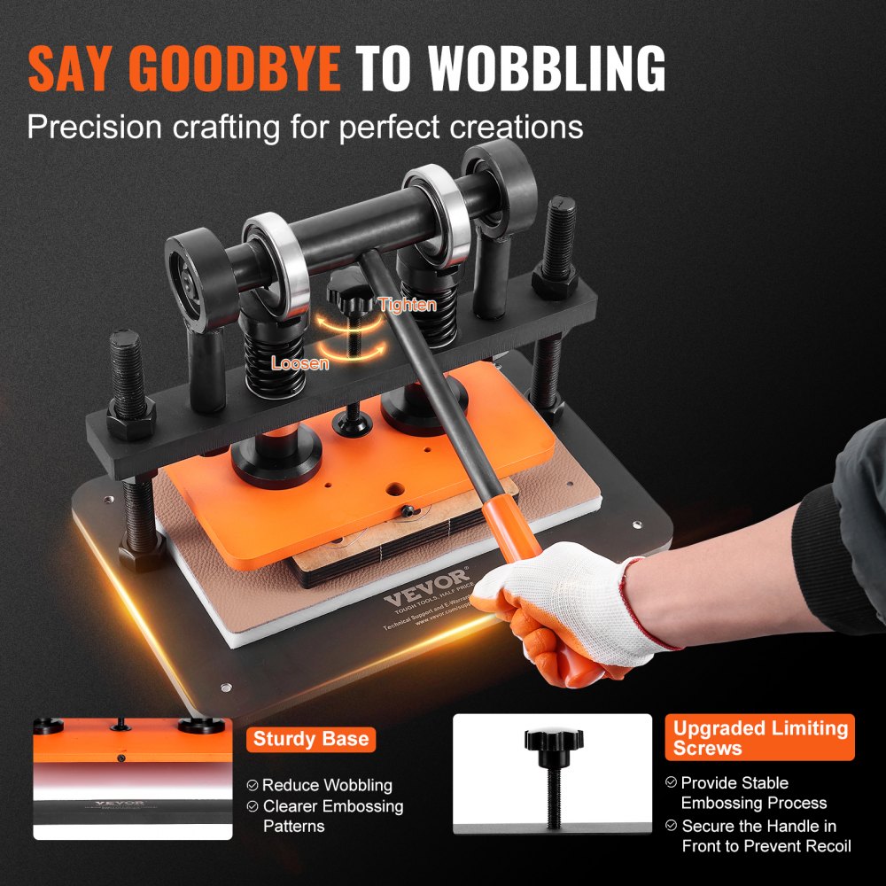 VEVOR Leather Cutting Machine, 10.2 x 5.9 in Embossing Plate Manual Die ...