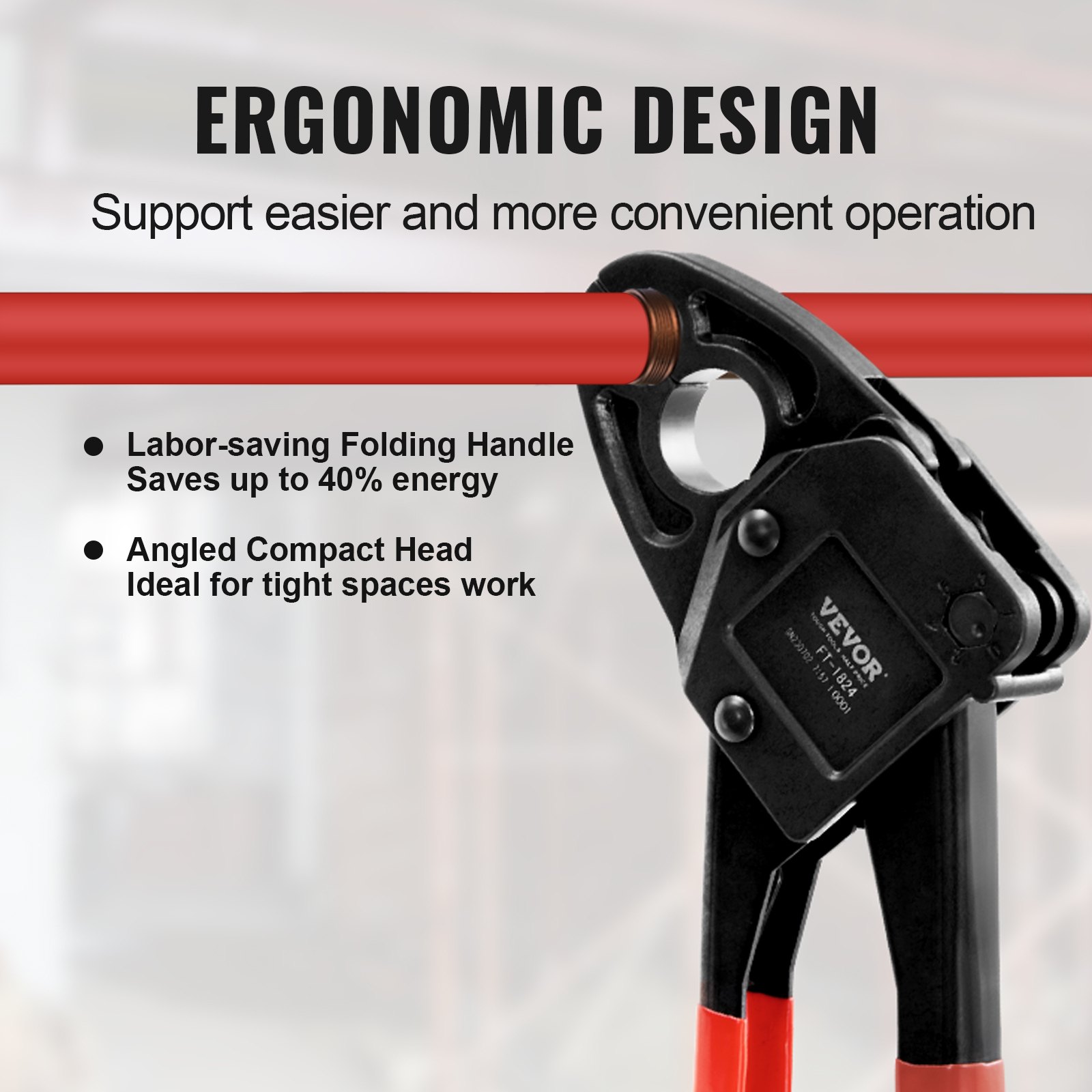 VEVOR PEX Pipe Crimping Tool, Angle Dual Head Combo PEX Crimper for 1/2 ...