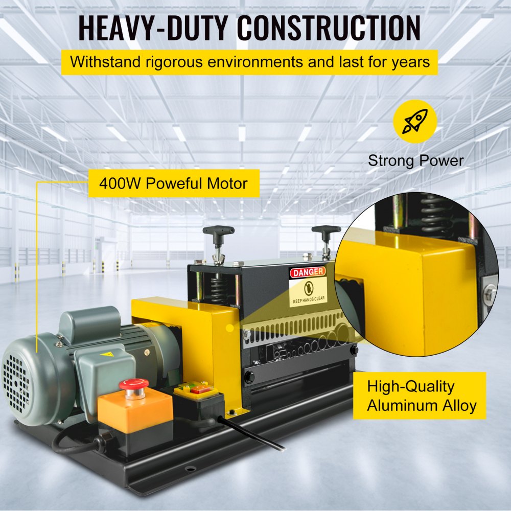 VEVOR 400W Electric Wire Stripping Machine, 1.5-38mm Portable Automatic ...