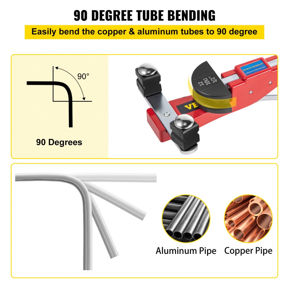 Manual Tube Bender Kit 7 Heads 1/4" to 7/8" Multi-function Ratchet Tube ...