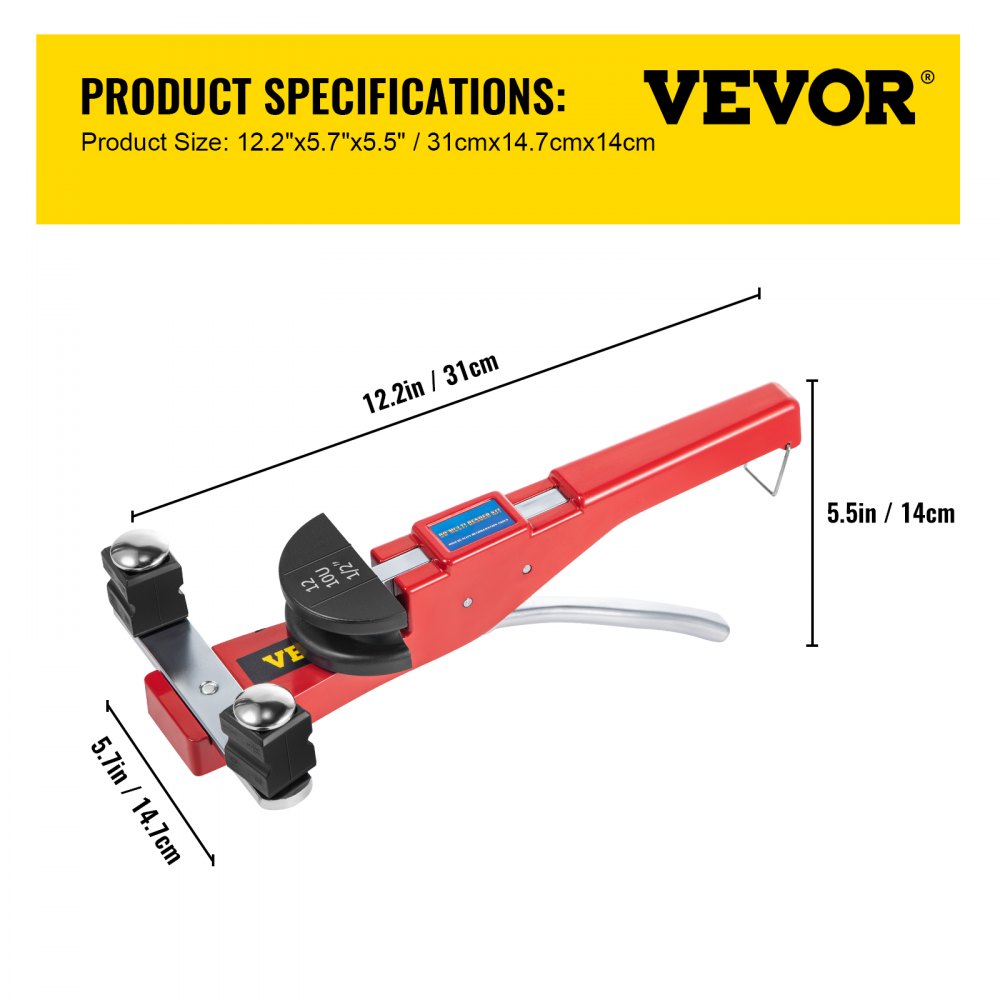 Manual Tube Bender Kit 7 Heads 1/4" to 7/8" Multi-function Ratchet Tube ...